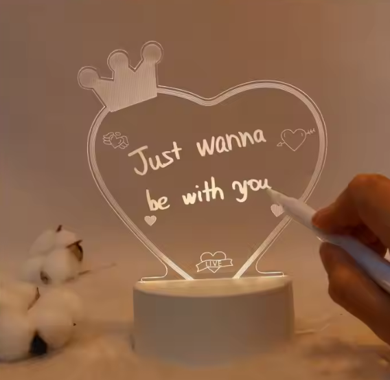 3D LED Love Note USB Message Board – Acrylic Night Light – Cartlogue