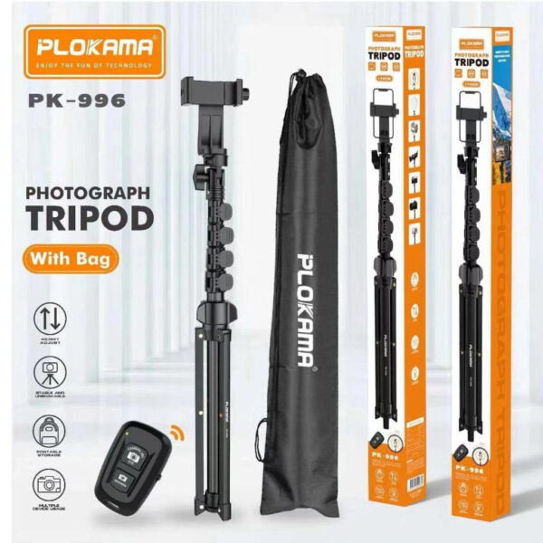 Plokama PK-996 Selfie Tripod Stand 170cm with Bluetooth – Cartlogue